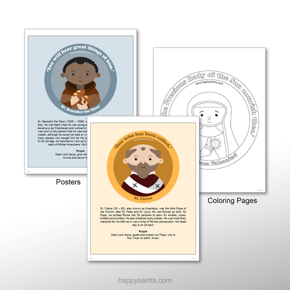 Catholic kids books, activities, crafts, coloring pages | Happy Saints